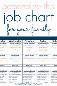 a super simple kid's job chart that works • notice the LITTLE things