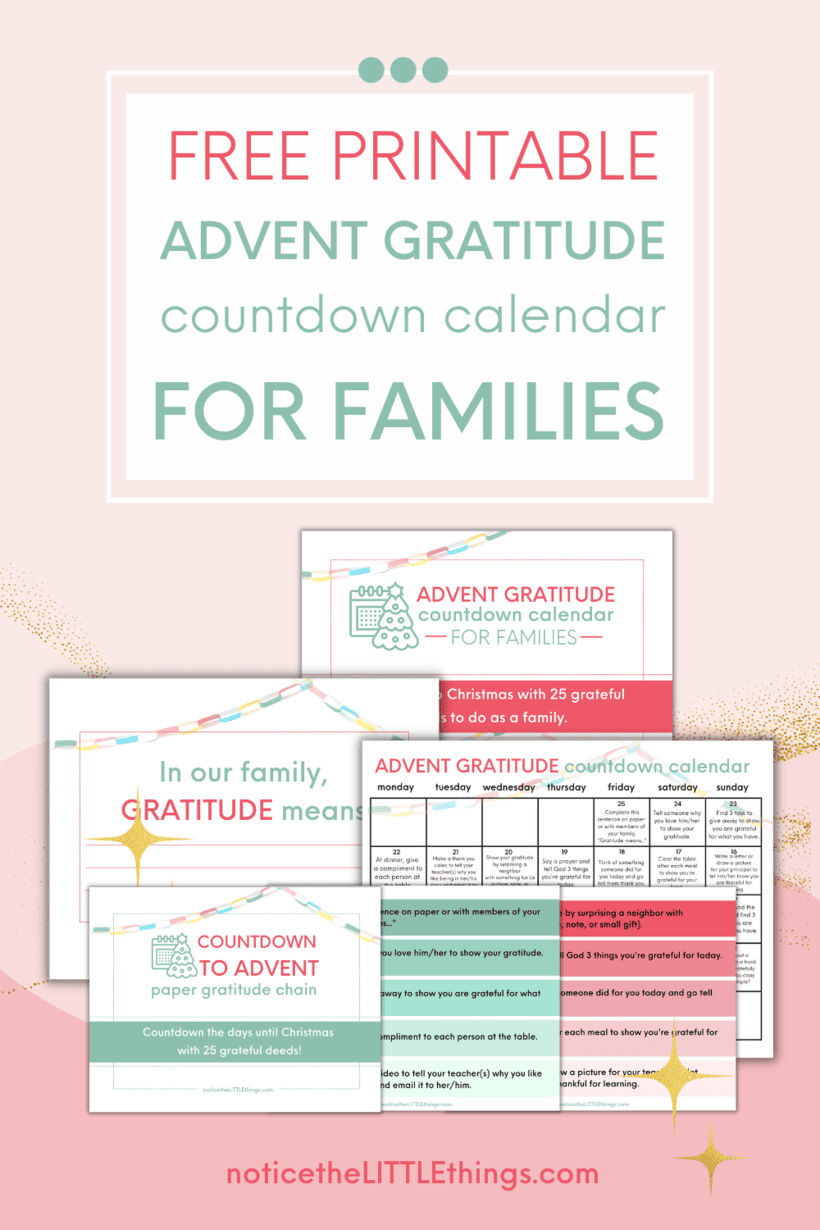 Free Advent Countdown Calendar • notice the LITTLE things
