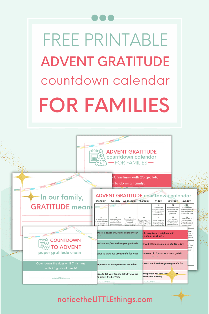 Free Advent Countdown Calendar • notice the LITTLE things